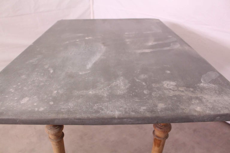 19th Century French Zinc Top Side Table Kitchen Worktable For Sale at ...
