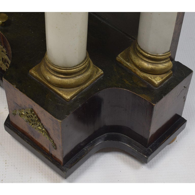 19th Century Functional Column Clock: Antique Mantel Clock with Portico ...