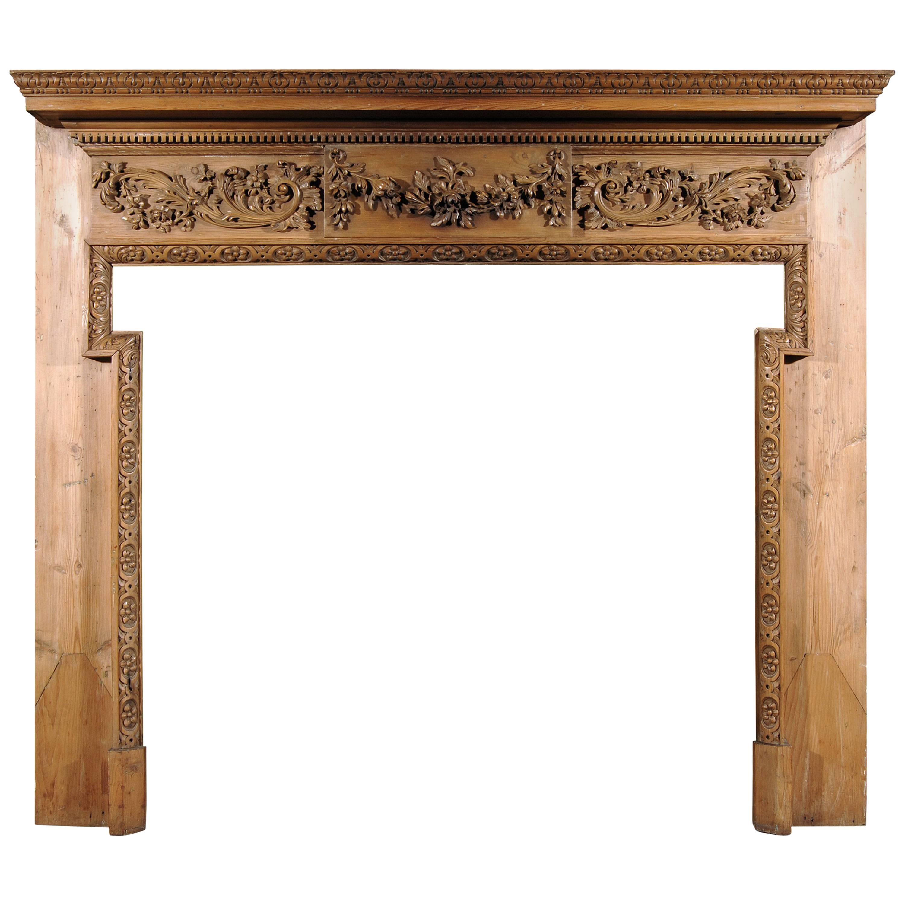 Circa 1800 Century English Pine Neoclassical Fire Surround For Sale at ...