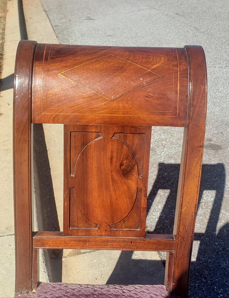 19th Century George Jacob Continental Brass Inlaid Mahogany Side Chairs ...