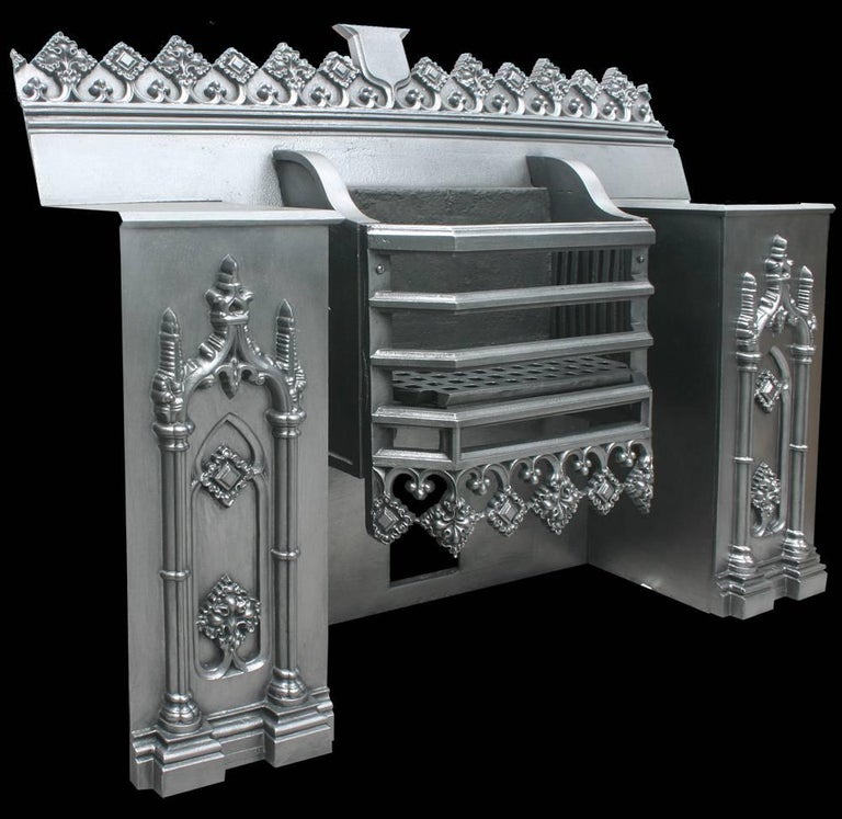 19th Century Georgian Cast Iron Hob Grate in the Gothic Manner For Sale ...