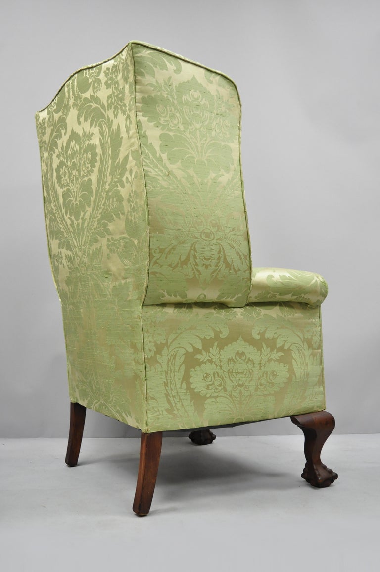 19th Century Georgian Chippendale Style Mahogany Ball and Claw Wingback ...