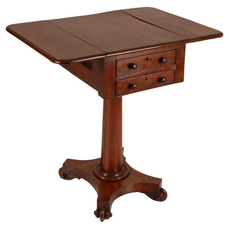 19th Century Georgian English Rosewood William IV Drop Leaf Pembroke ...