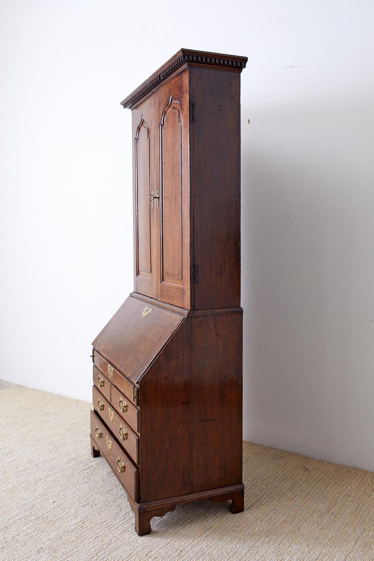 19th Century Georgian Oak Secretary Bookcase Desk at 1stDibs