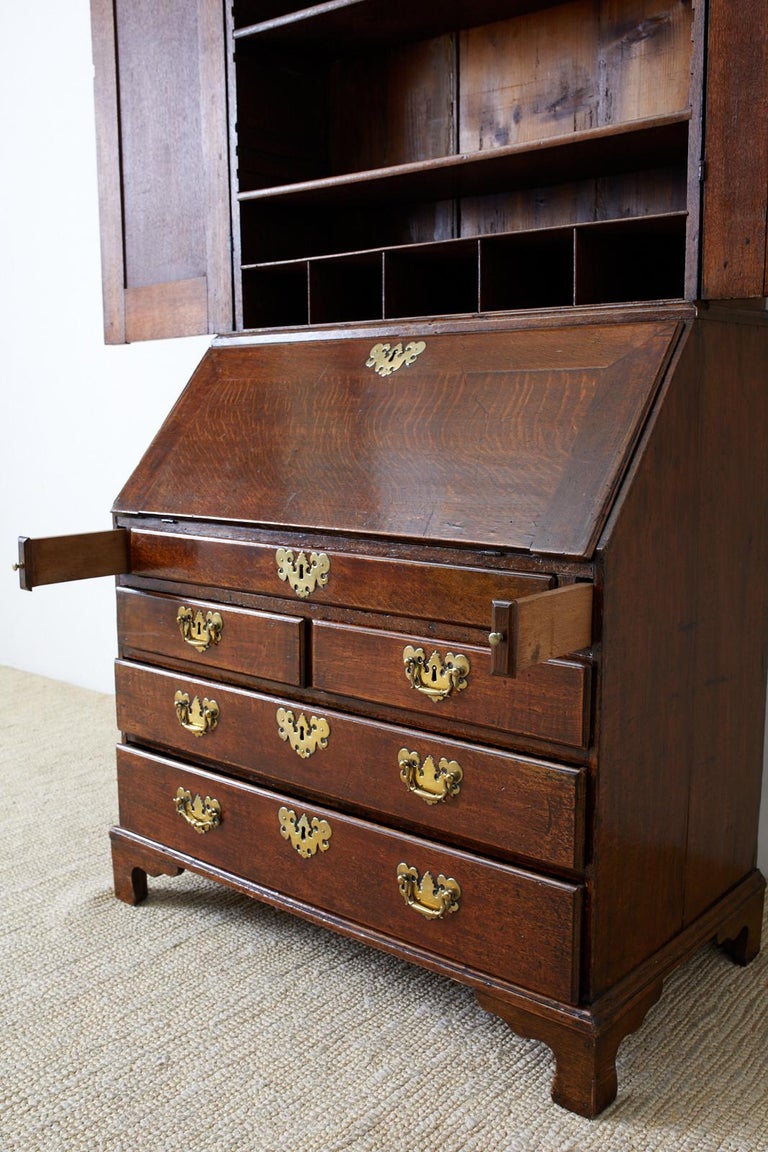 19th Century Georgian Oak Secretary Bookcase Desk at 1stDibs
