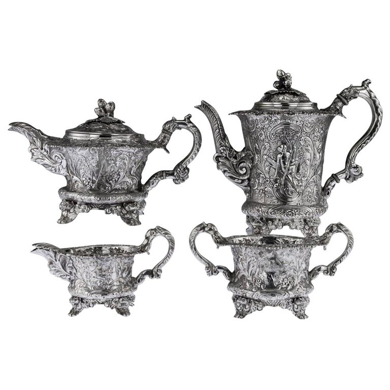19th Century Georgian Silver Four-Piece Tea and Coffee Set, circa 1821 ...