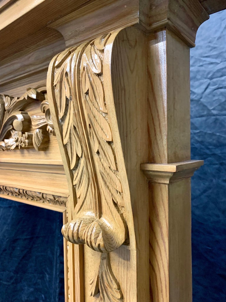 19th Century Georgian Style Carved Pine Fireplace Surround For Sale at ...