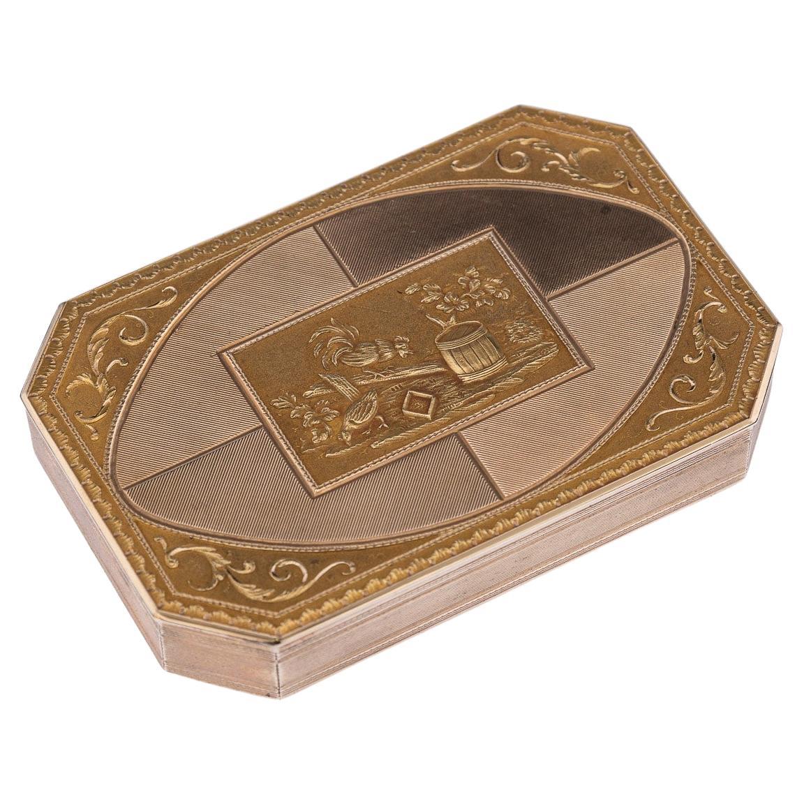 German Gold and Porcelain Snuff Box For Sale at 1stDibs