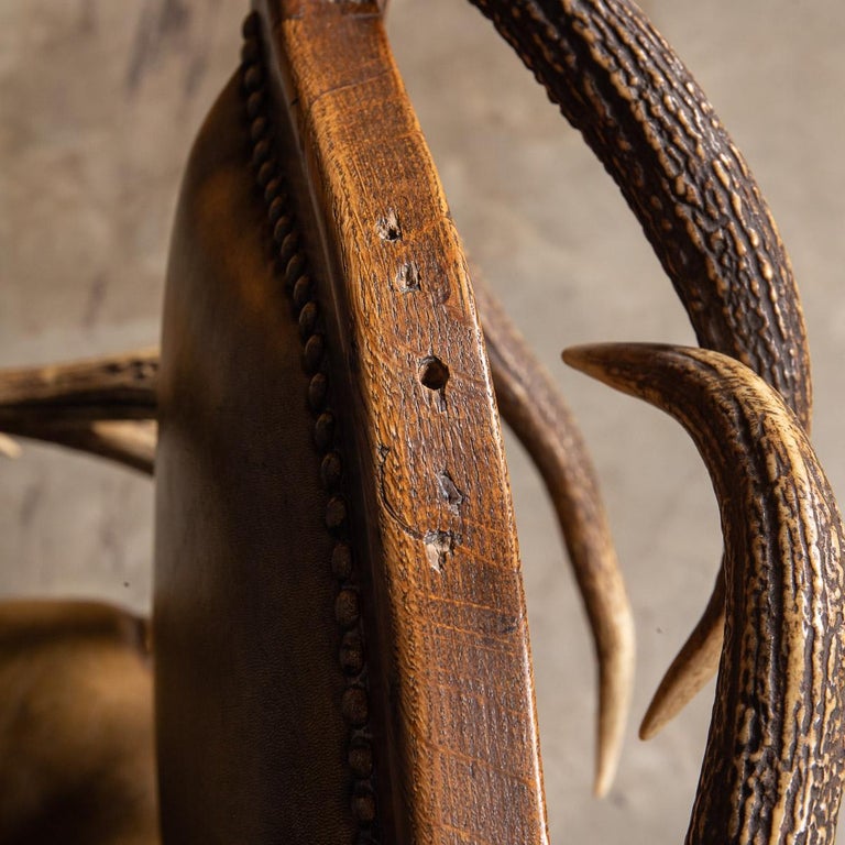 19th Century German Antler Horn Hall Chair, Black Forest, c.1880 at 1stDibs