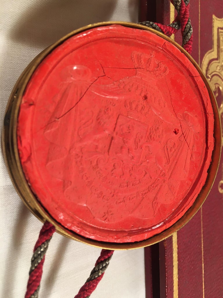 19th Century German Baronship Document, Archduke Ludwig III of Hessen ...