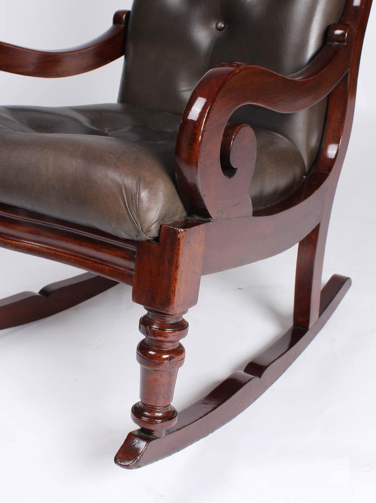 19th Century German Biedermeier Rocking Chair, Mahogany, 1840-1850 ...