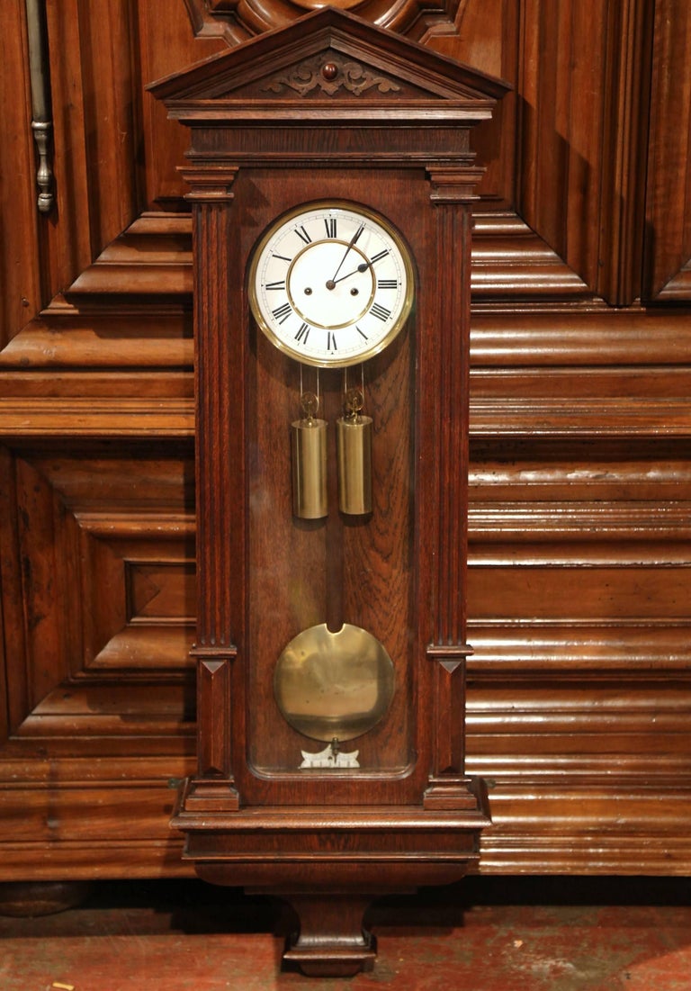 19th Century German Carved Oak Lenzkirch Wall Clock in Working Order at ...