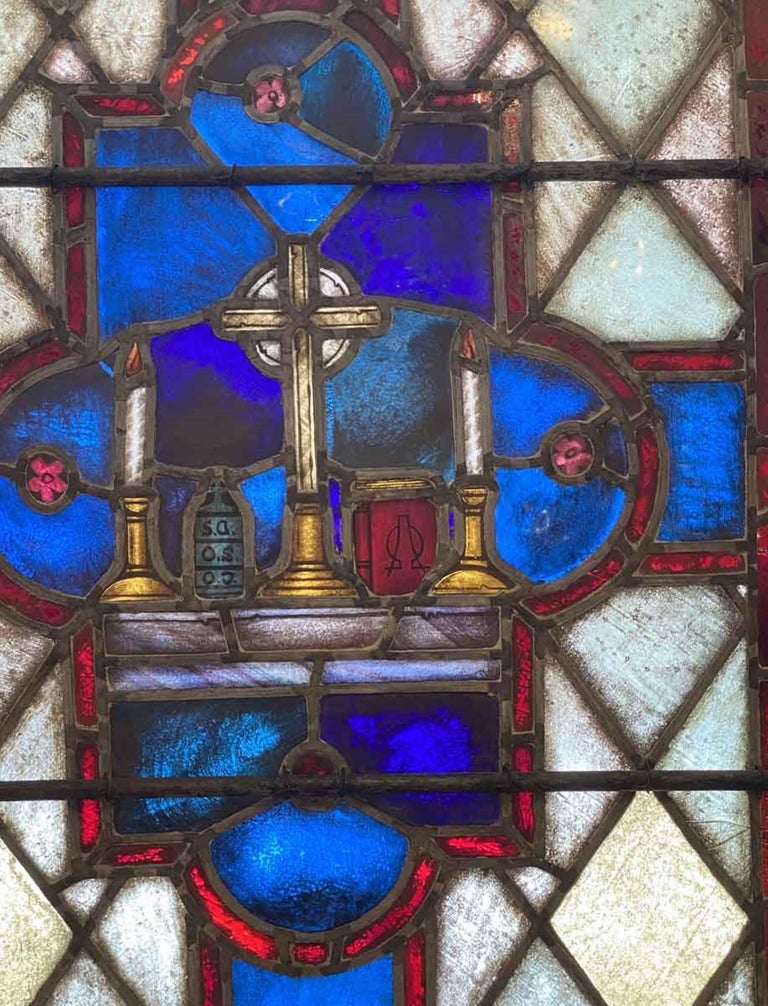 19th Century German Ecclesiastical Church Stained Glass Window For Sale ...