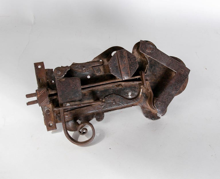 19th Century German Iron Door Lock For Sale at 1stDibs