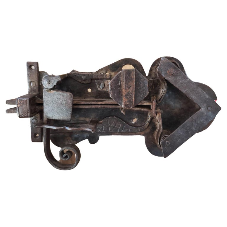 19th Century German Iron Door Lock For Sale at 1stDibs