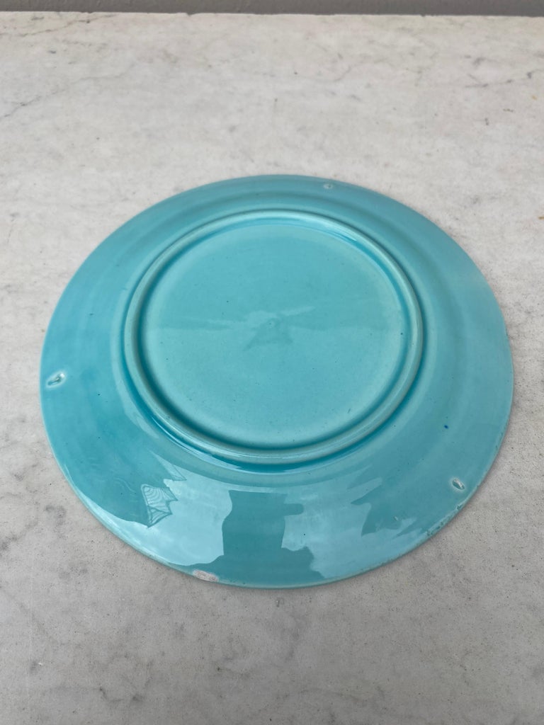 19th Century German Majolica Swan Plate Circa 1900 For Sale at 1stDibs