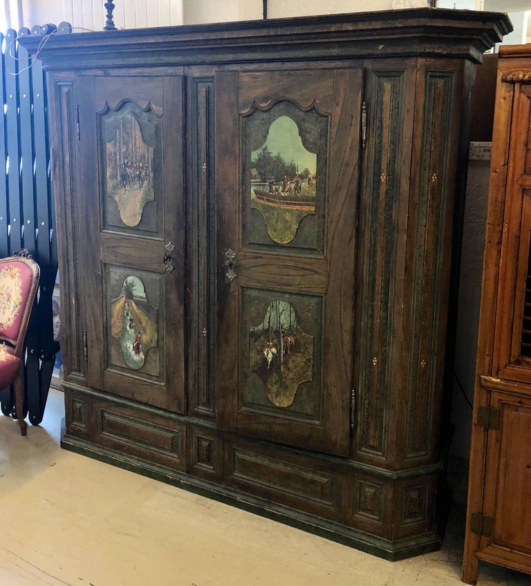 19th Century German Painted Armoire / Wardrobe at 1stDibs