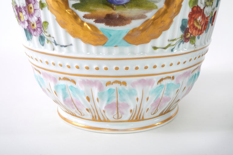 19th Century German Pair Gilt / Painted Urns For Sale at 1stDibs