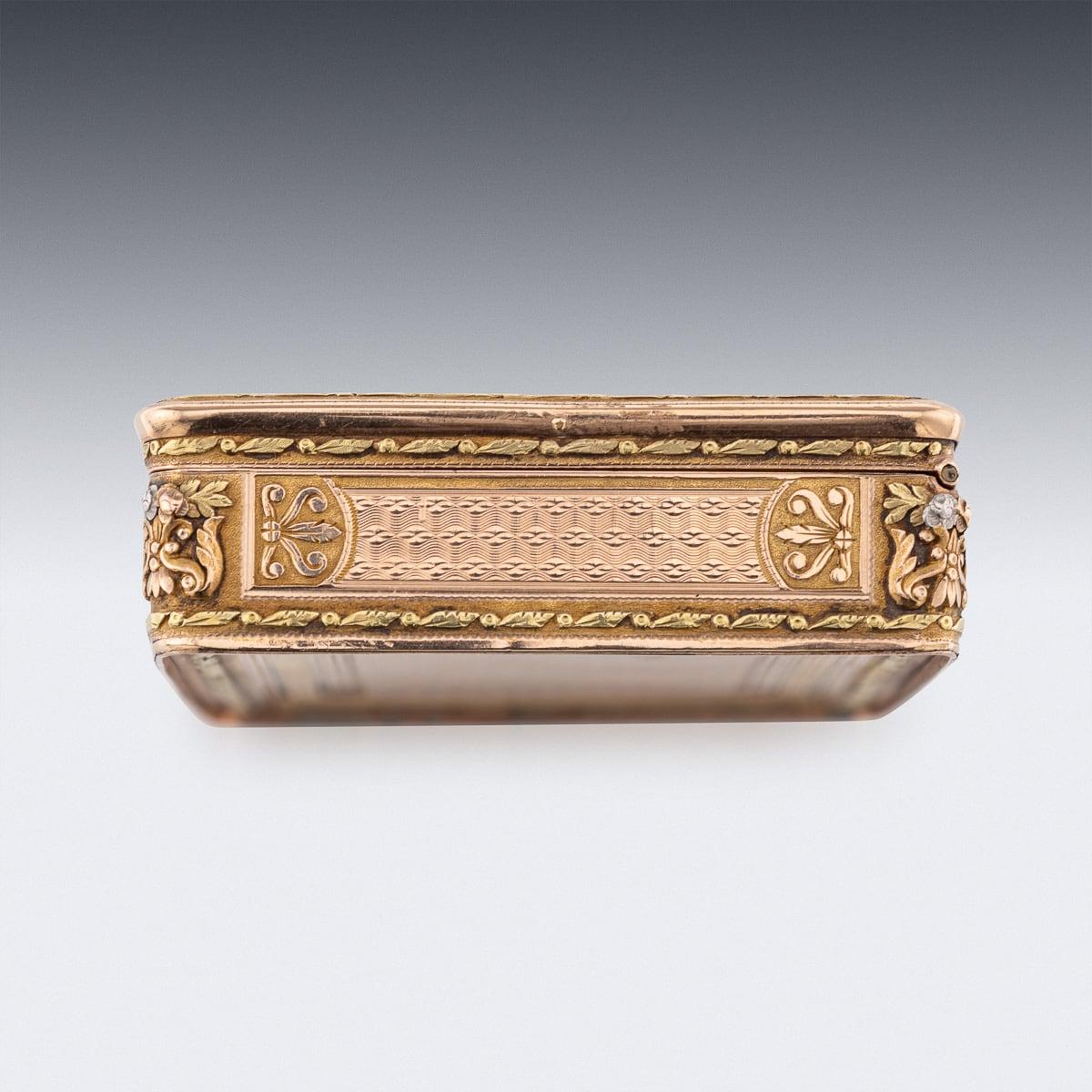 19th Century German Three-Colour 18K Gold and Jasperware Snuff Box, Hanau c.1820 For Sale at 1stDibs
