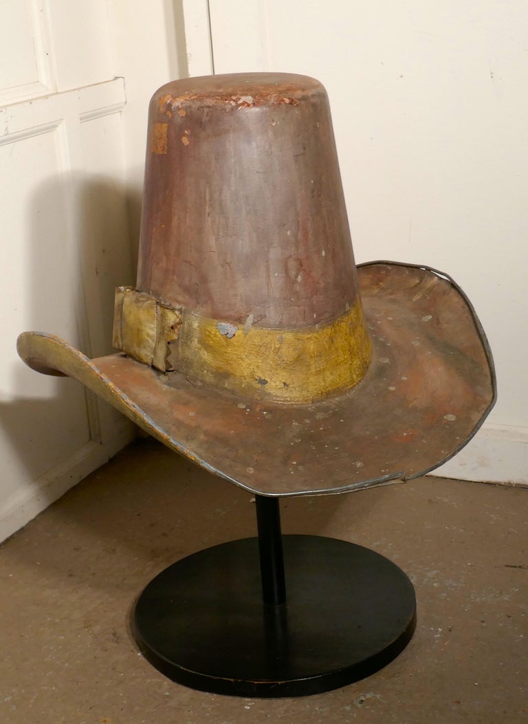 19th Century Giant American 10 Gallon Hat Original Shop Metal Trade ...