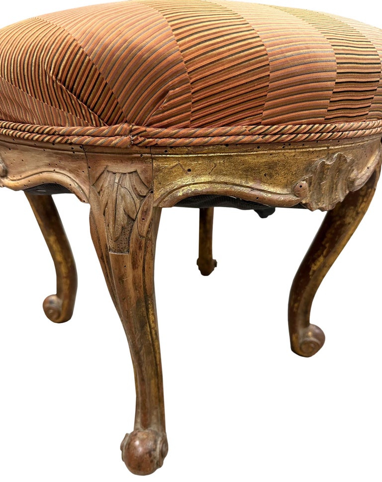 19th Century Gilded Italian Venetian Stool For Sale at 1stDibs