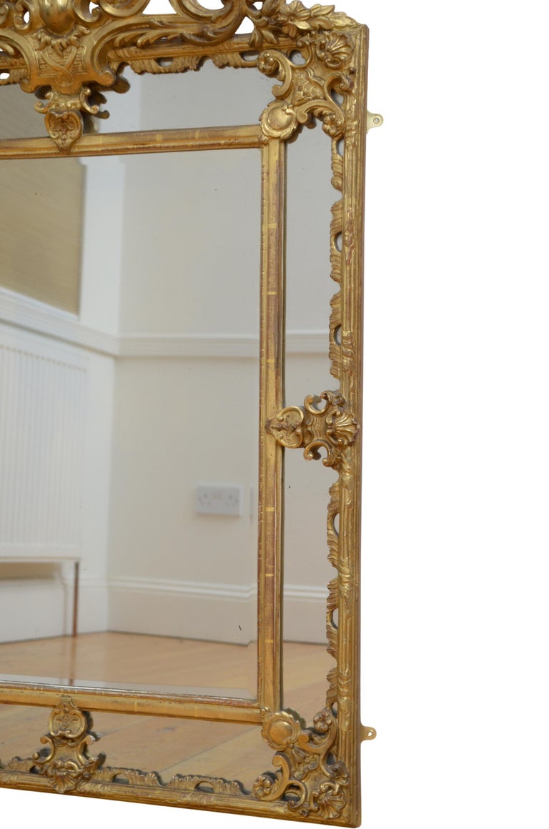 19th Century Gilded Wall Mirror For Sale at 1stDibs