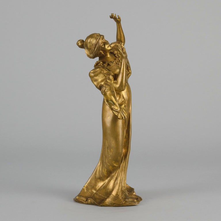 19th Century Gilt Bronze entiled "Art Nouveau Dancer" by Hermann ...