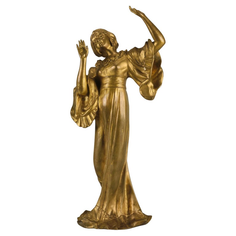 19th Century Gilt Bronze entiled "Art Nouveau Dancer" by Hermann ...