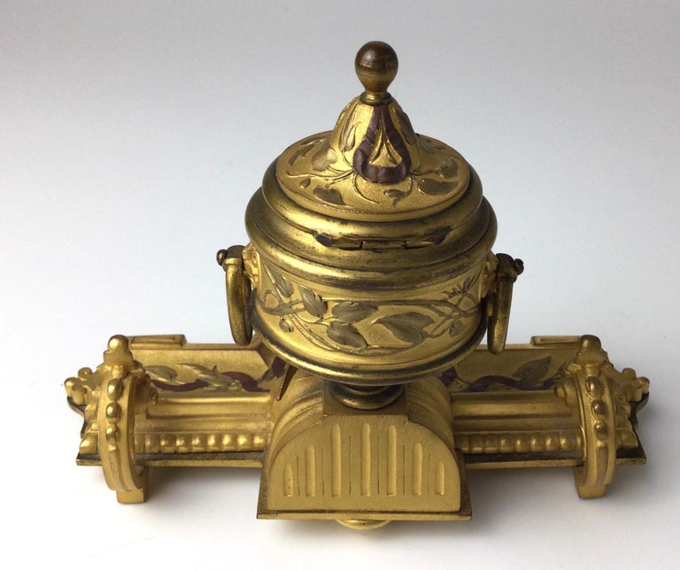 19th Century Gilt Bronze French Inkwell For Sale at 1stDibs
