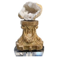 Gypsum "Desert Rose" Geode on Lucite at 1stDibs