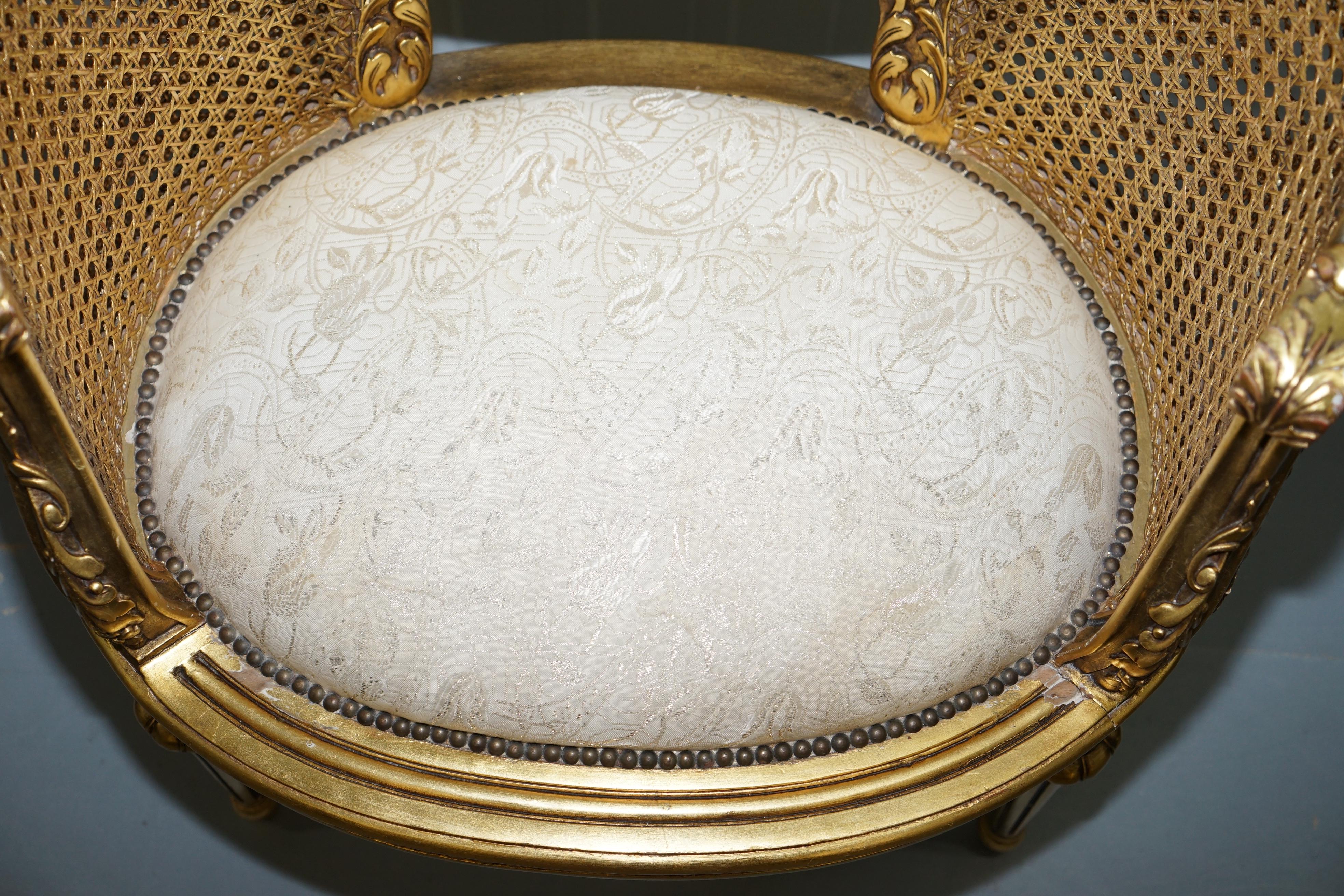 19th Century Giltwood Louis XV Style Cane Chesterfield Buttoned ...