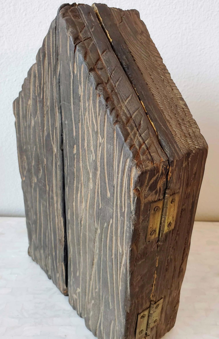 19th Century Religious Hand-Painted Altar Triptych Icon Ecclesiastical Art For Sale at 1stDibs