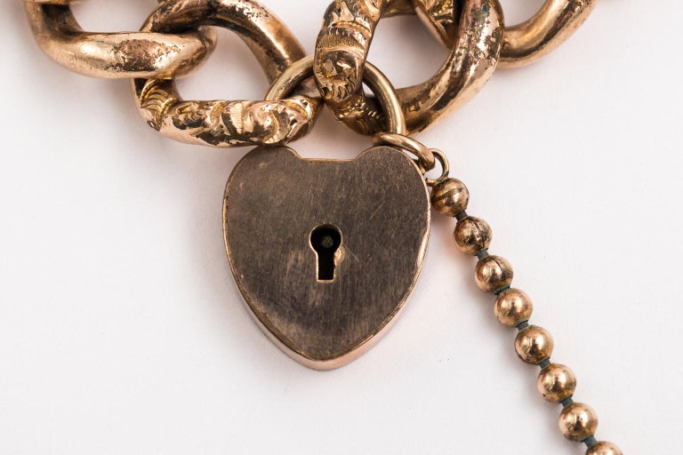 19th Century Gold Filled Victorian Lock Bracelet with Key at 1stDibs