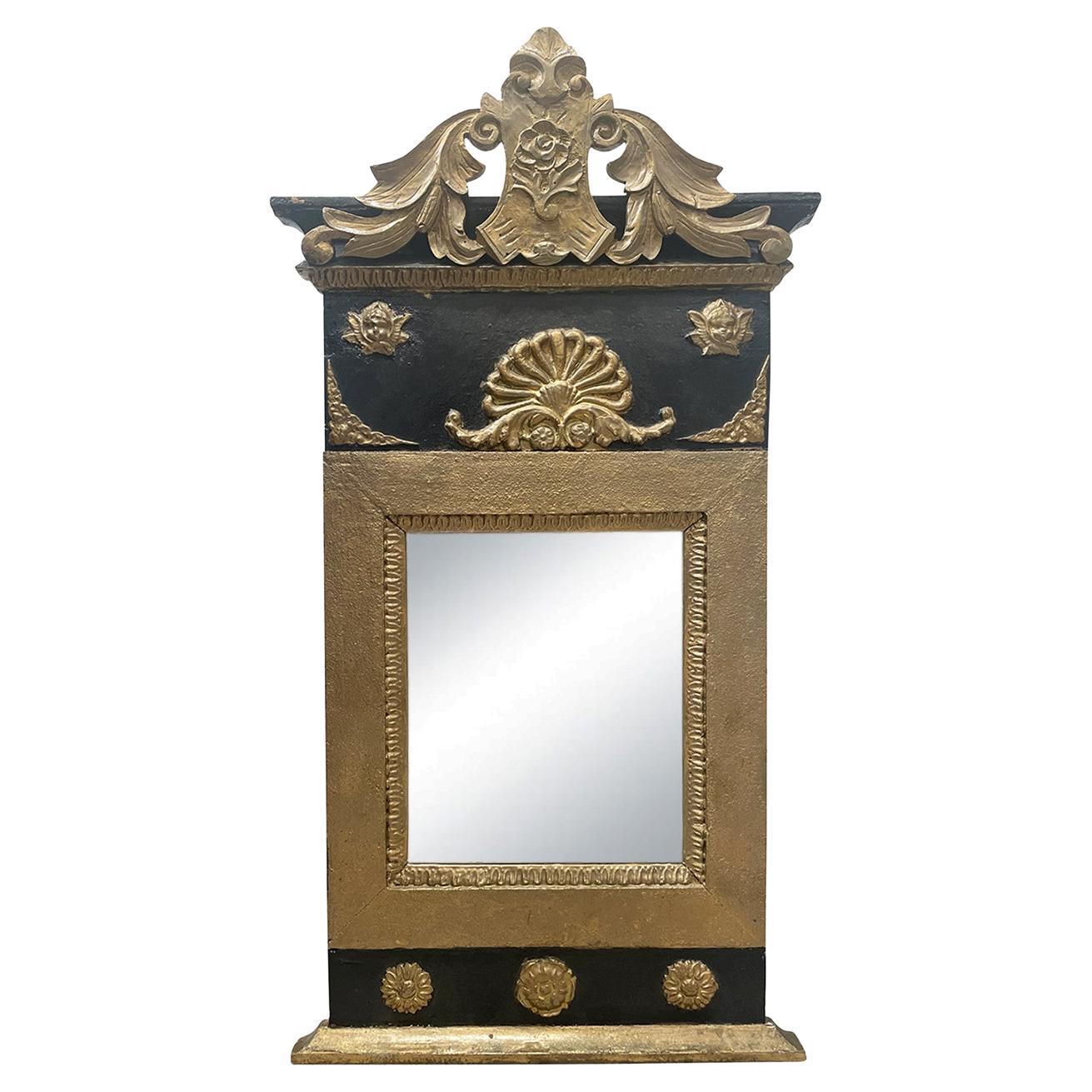 19th Century French Gilded Pinewood Wall Glass Mirror - Antique Wall ...