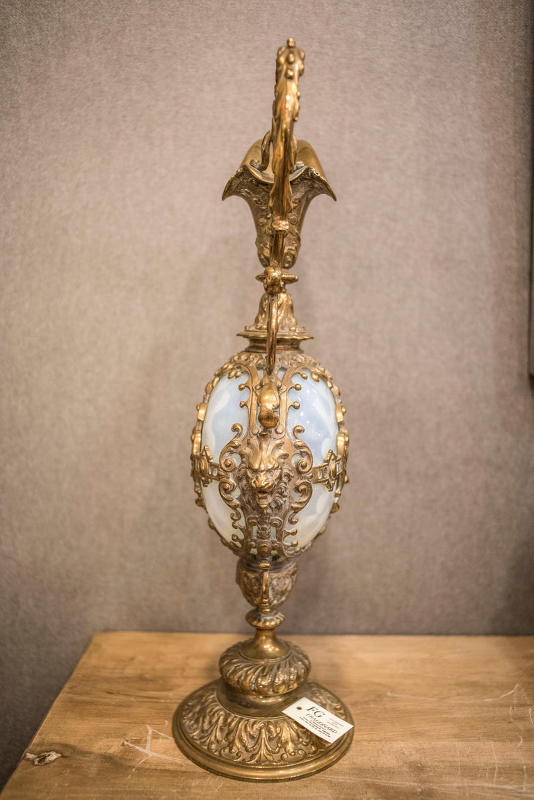 19th Century Golden Bronze and Opaline Glass Spanish Baroque Amphore at ...