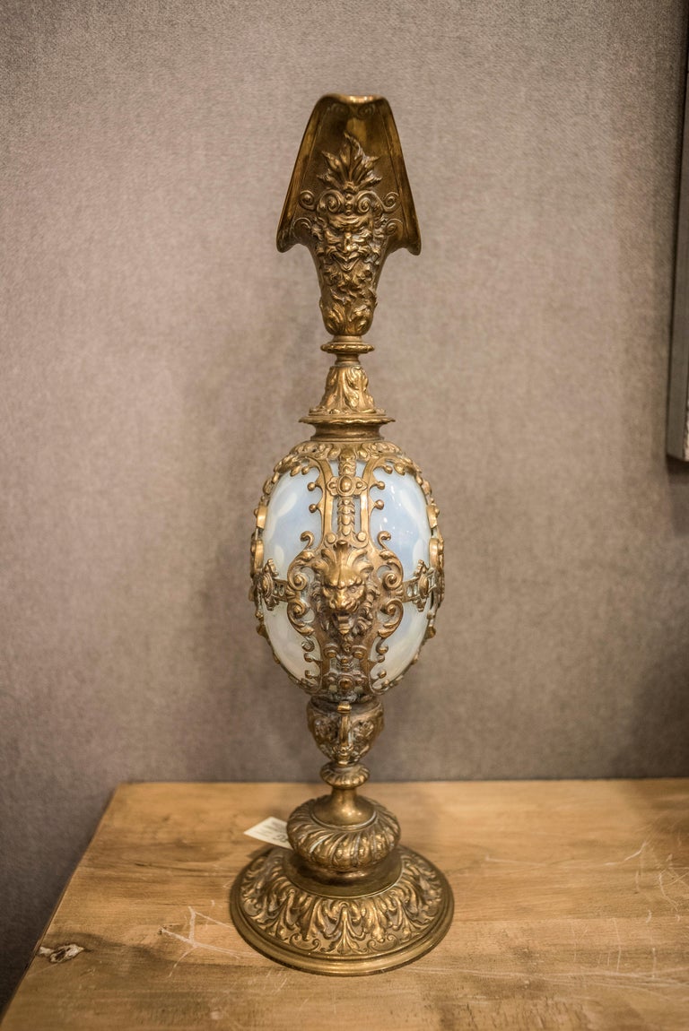 19th Century Golden Bronze and Opaline Glass Spanish Baroque Amphore at ...