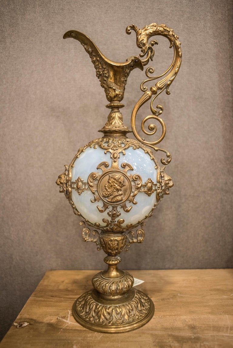 19th Century Golden Bronze and Opaline Glass Spanish Baroque Amphore at ...