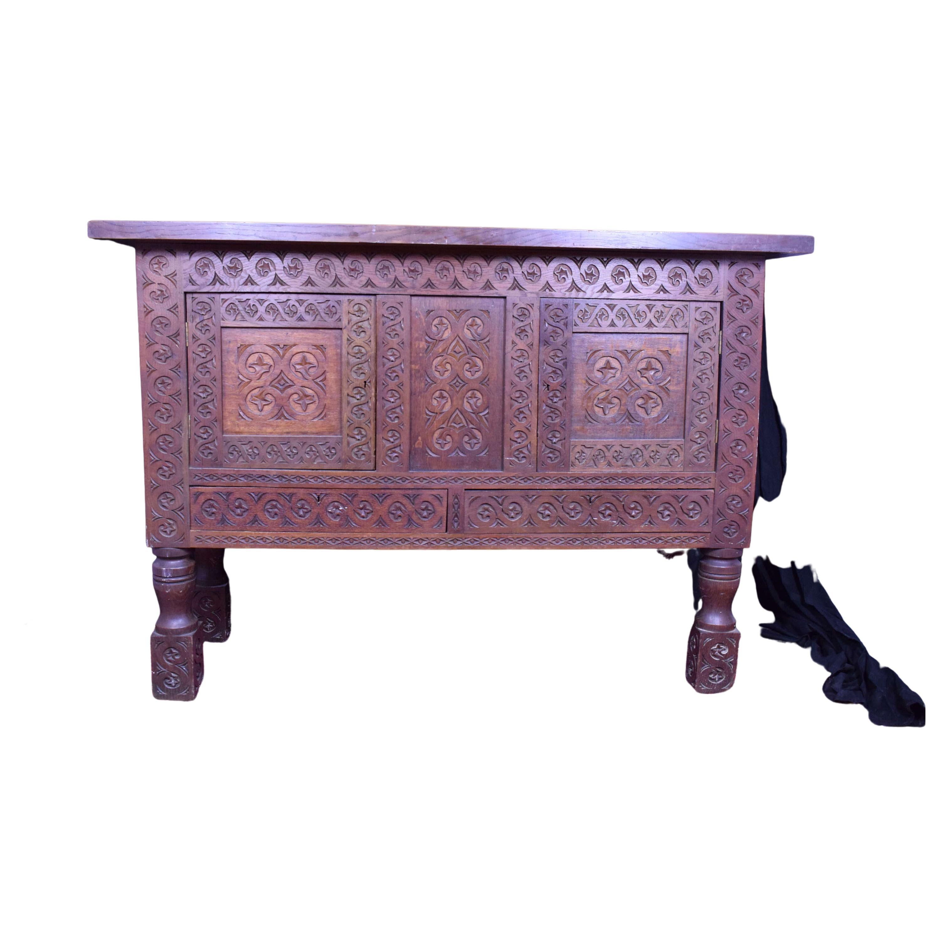 English 19th Century Carved Satinwood Cabinet For Sale at 1stDibs ...