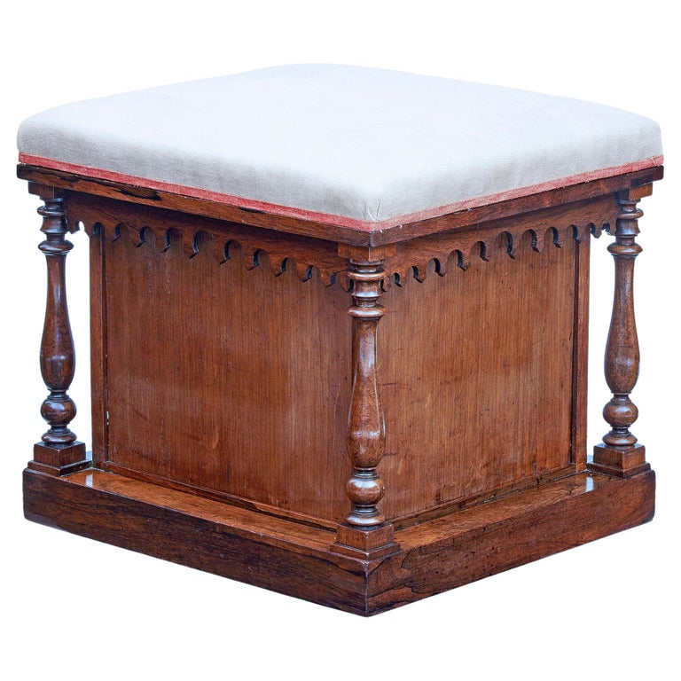 19th Century Gothic Revival Mahogany Stool at 1stDibs