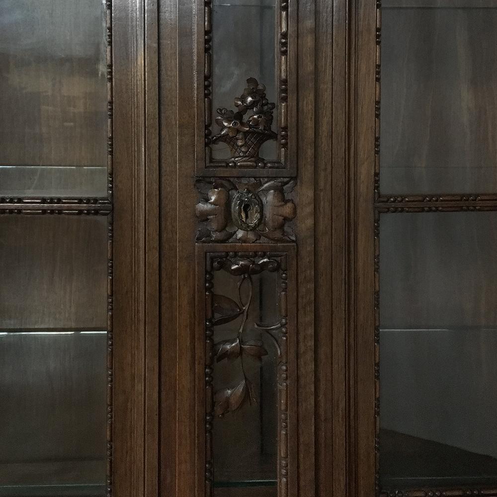19th Century Grand French Louis XVI Hand Carved Walnut Bookcase For ...
