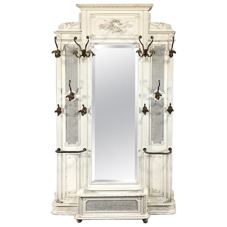 19th Century Grand French Louis XVI Painted Hall Tree at 1stDibs