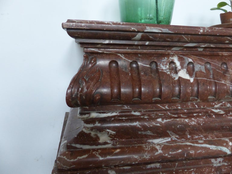 19th Century Grand Royal Red Marble Fireplace Mantle Surround For Sale ...