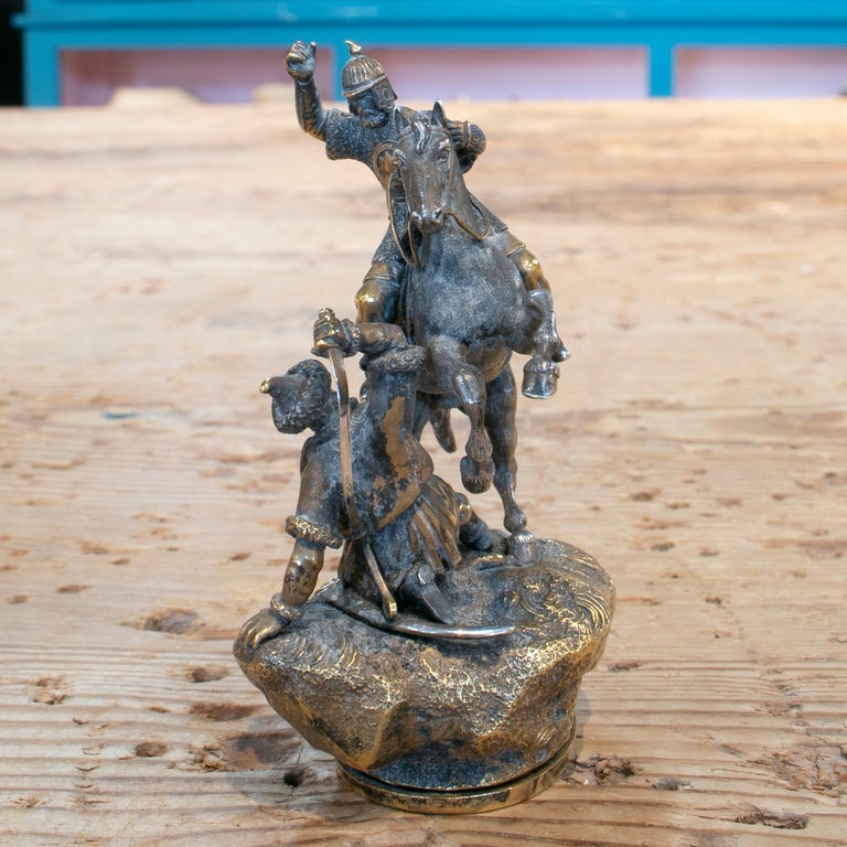 19th Century Grand Tour Saladin Silver Figure Pill Box For Sale at ...