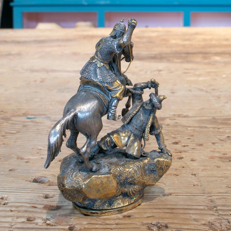 19th Century Grand Tour Saladin Silver Figure Pill Box For Sale at ...