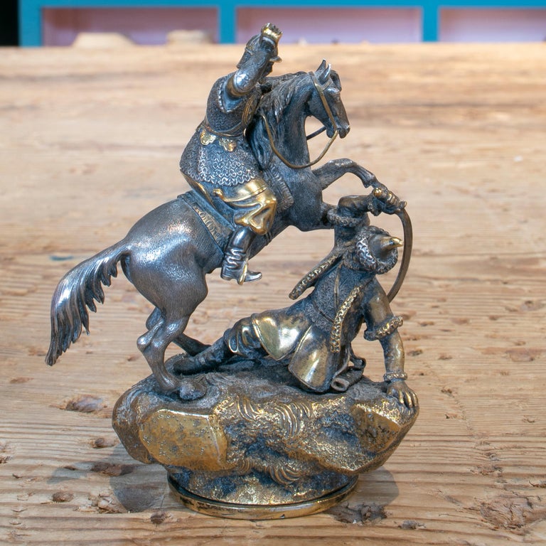 19th Century Grand Tour Saladin Silver Figure Pill Box For Sale at ...