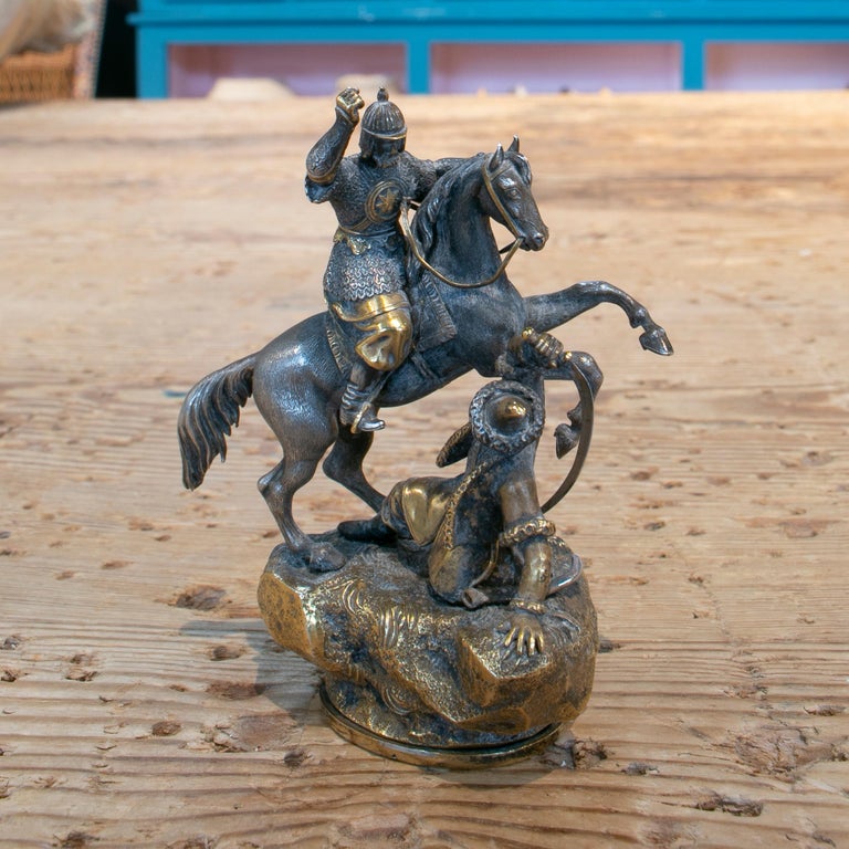 19th Century Grand Tour Saladin Silver Figure Pill Box For Sale at ...