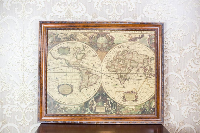 19th Century Graphic with a Hydrographic World Map at 1stDibs