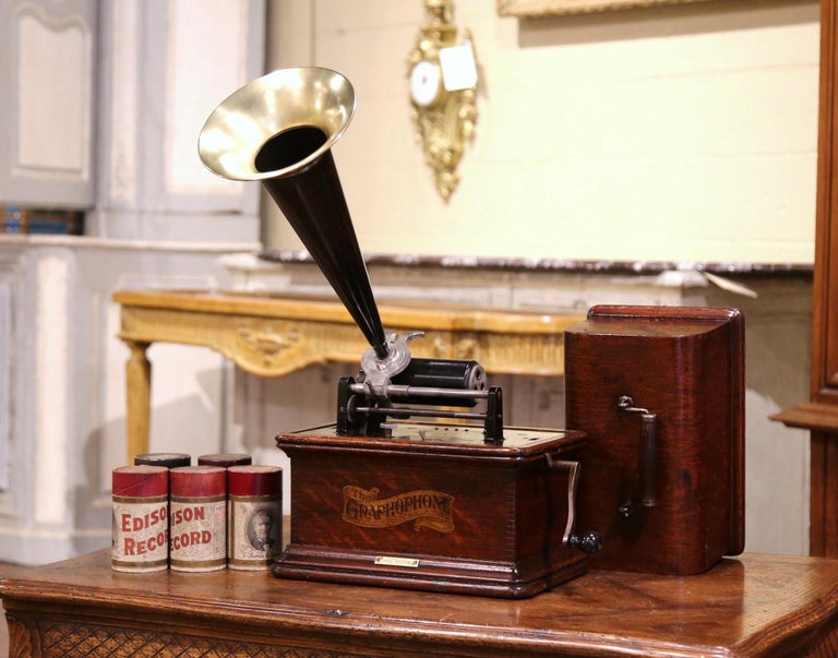 19th Century Graphophone by the Columbia Phonograph Co. with Casing and ...