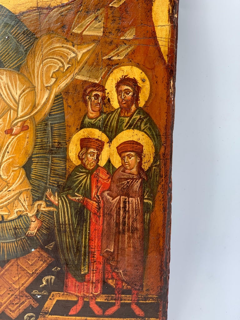 19th Century Greek Icon of Jesus with Gold Leaf at 1stDibs