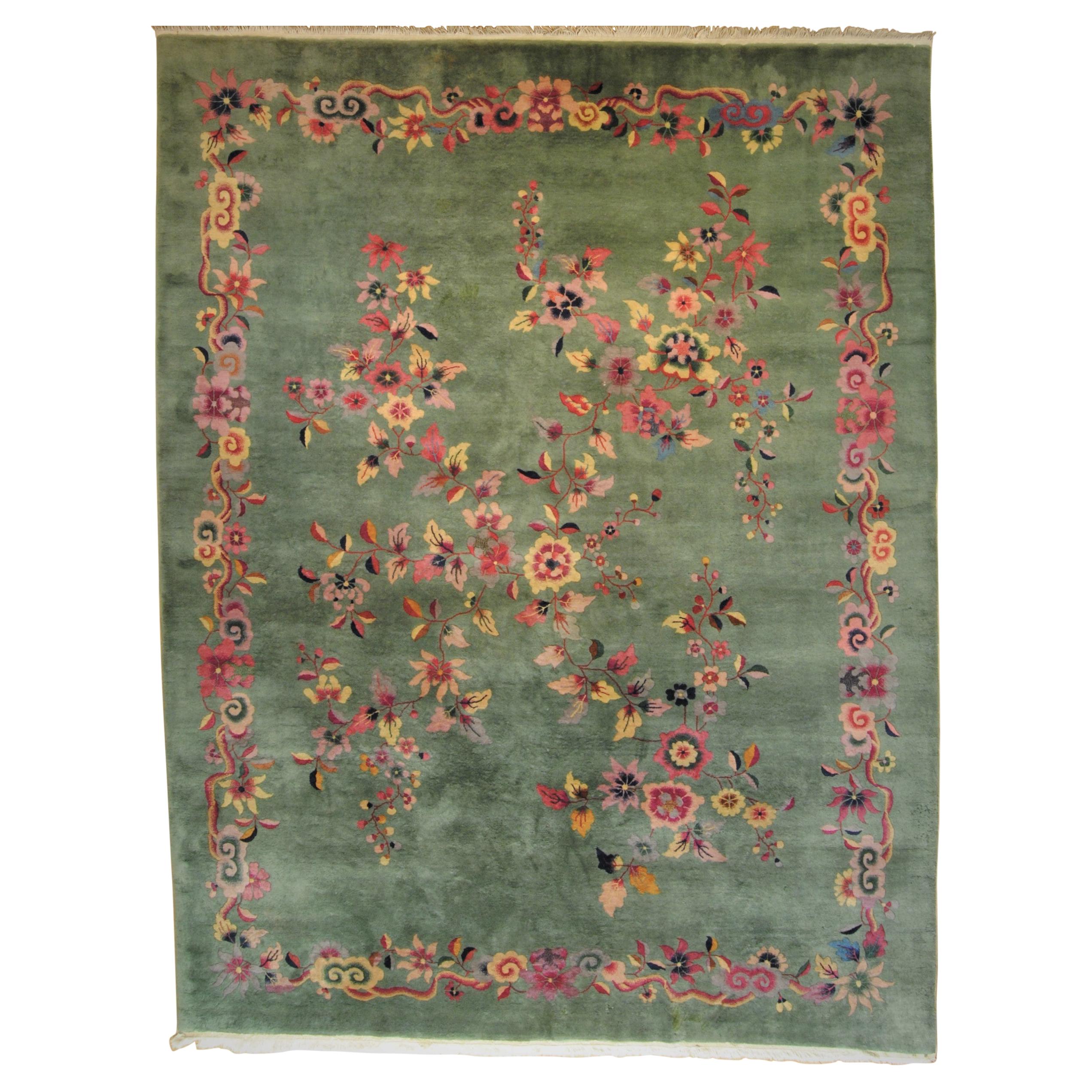 Antique Japanese Deco Art Rug at 1stDibs